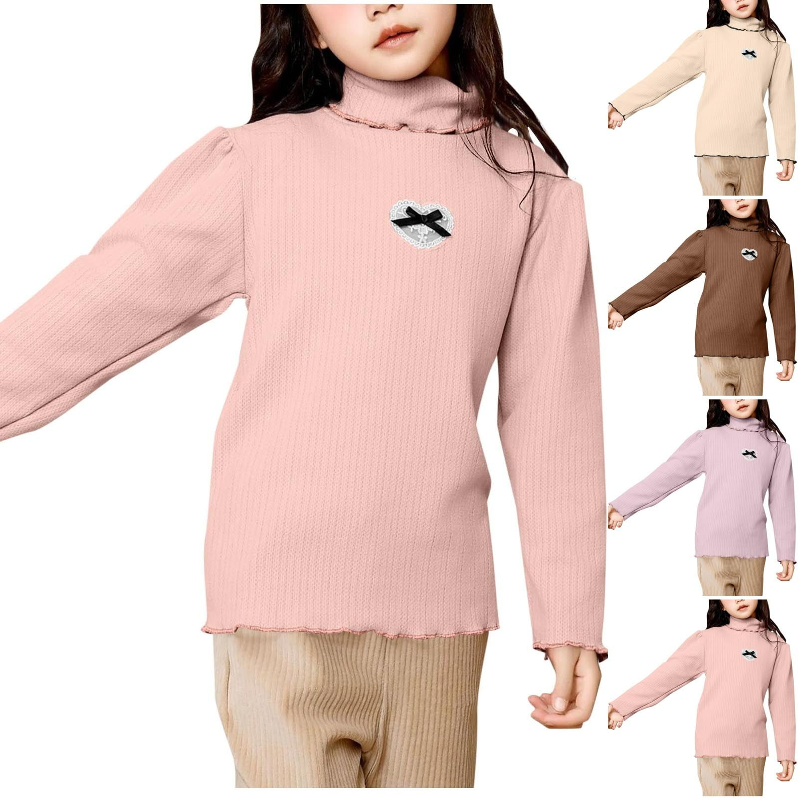 Bovxnpu Girls Long Sleeve T Shirts Kids Spring Fall Tops School Tee ...