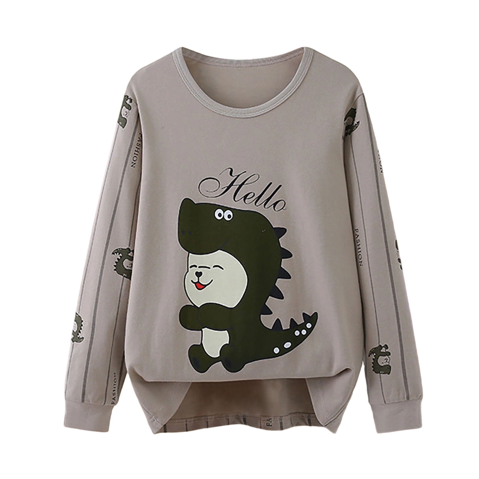 Bovxnpu Girls Long Sleeve T Shirts Kids Spring Fall Tops School Tee ...