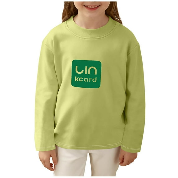 Bovxnpu Girls Long Sleeve T Shirts Kids Spring Fall Tops School Tee ...
