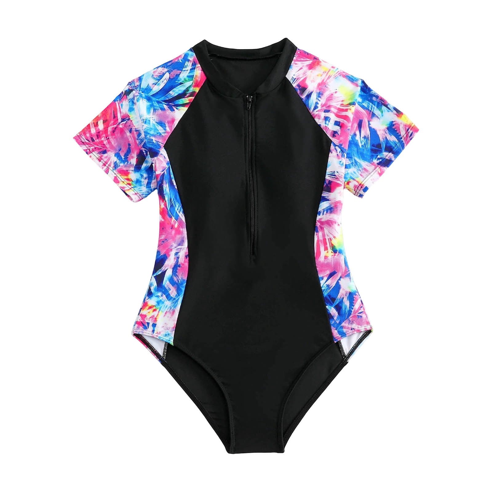 Bovxnpu Girls One Piece Swimsuit Girls Floral Graphic One-Piece ...