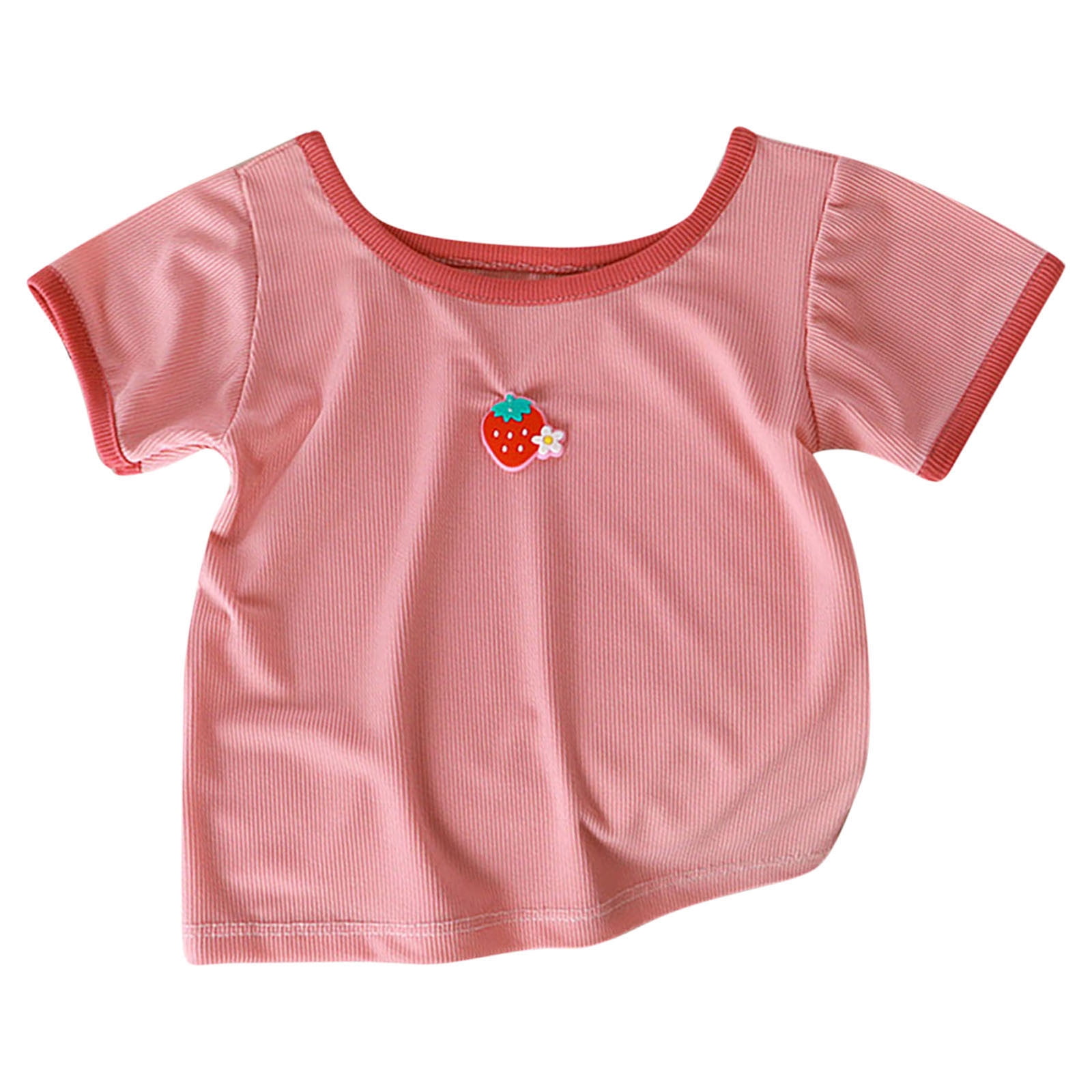 Bovxnpu Girls Short Sleeve T Shirts Undershirt Kids Summer Tops School ...