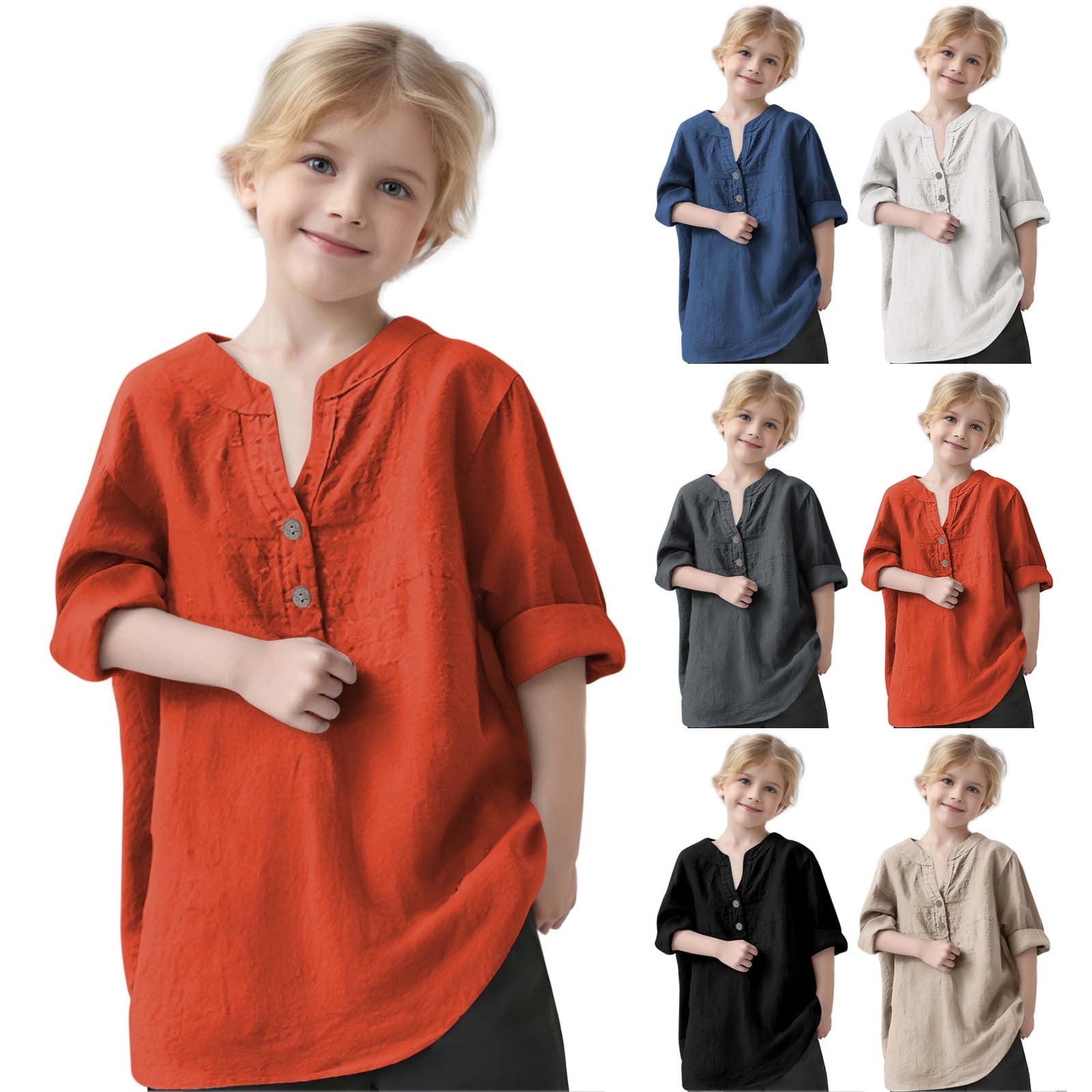 Bovxnpu Girls Short Sleeve T Shirts Undershirt Kids Summer Tops School ...