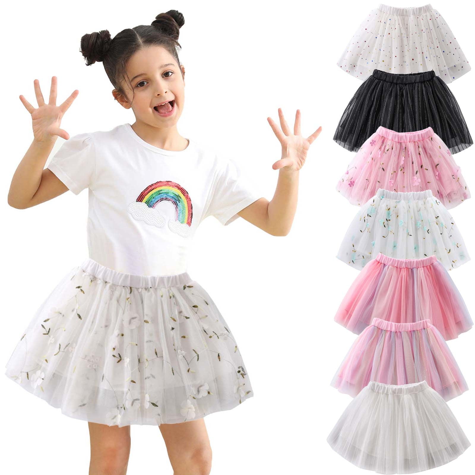 Bovxnpu Girls Skirt Toddler Girls Layered Tutus Skirt Sparkling Sequin ...