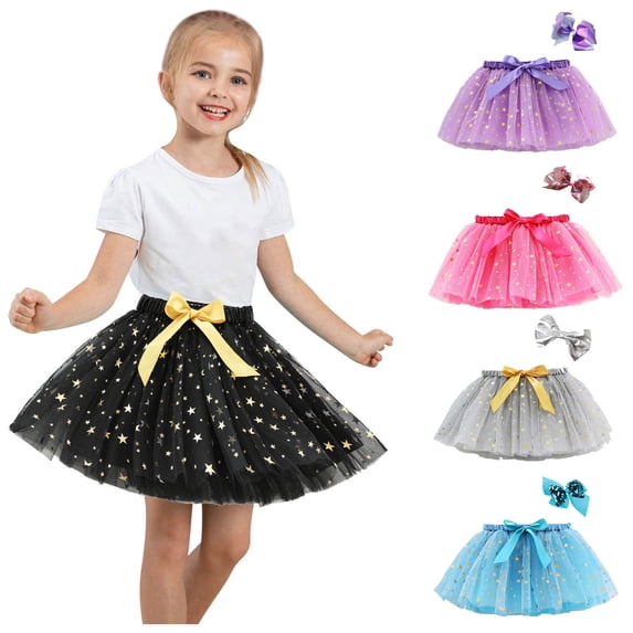 Bovxnpu Girls Skirt Toddler Girls Layered Tutus Skirt Sparkling Sequin ...