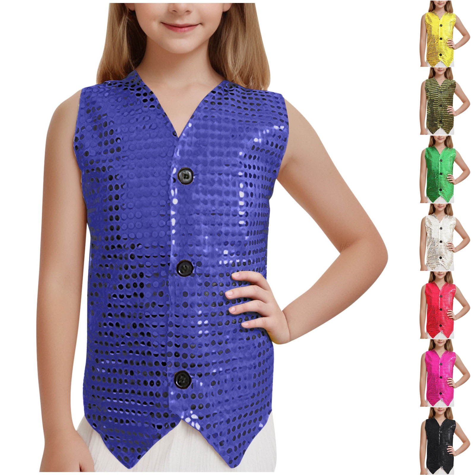 Bovxnpu Girls Tops Sleeveless Waistcoat Cardigans, Girls Sleeveless ...