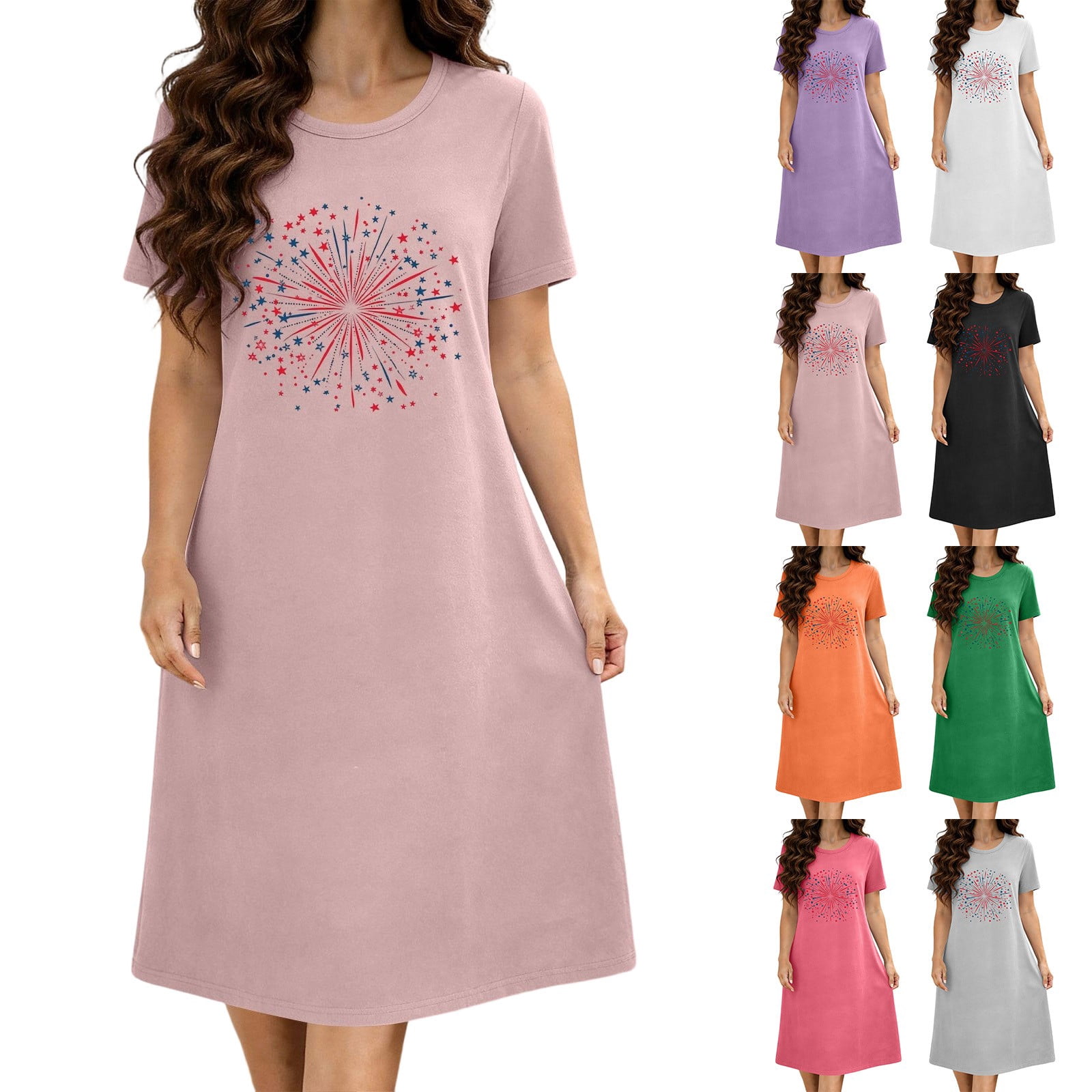 Bovxnpu Independence Day Womens Nightgowns Sleepshirts Nightshirts ...