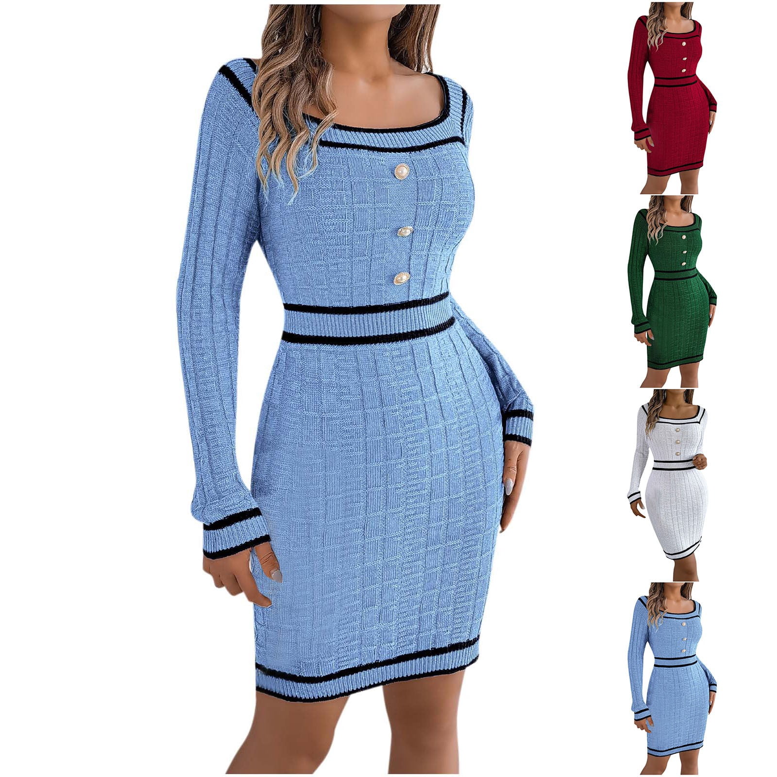 Bovxnpu Long Sleeve Dress for Women Fall Dresses, Women Long Sleeve ...