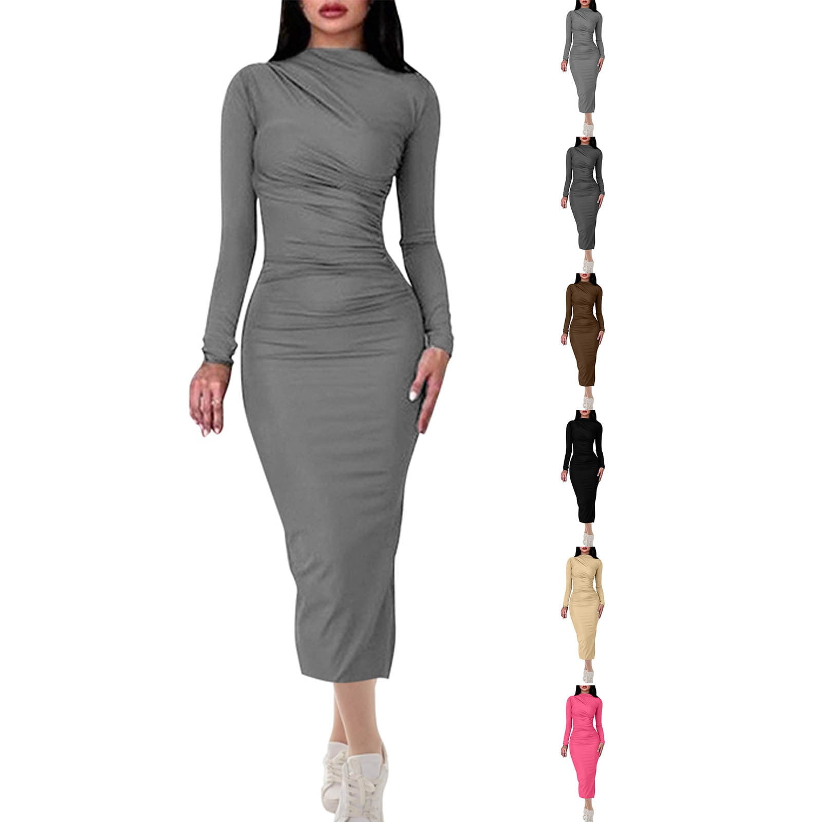 Bovxnpu Long Sleeve Dress for Women Fall Dresses, Women Long Sleeve ...