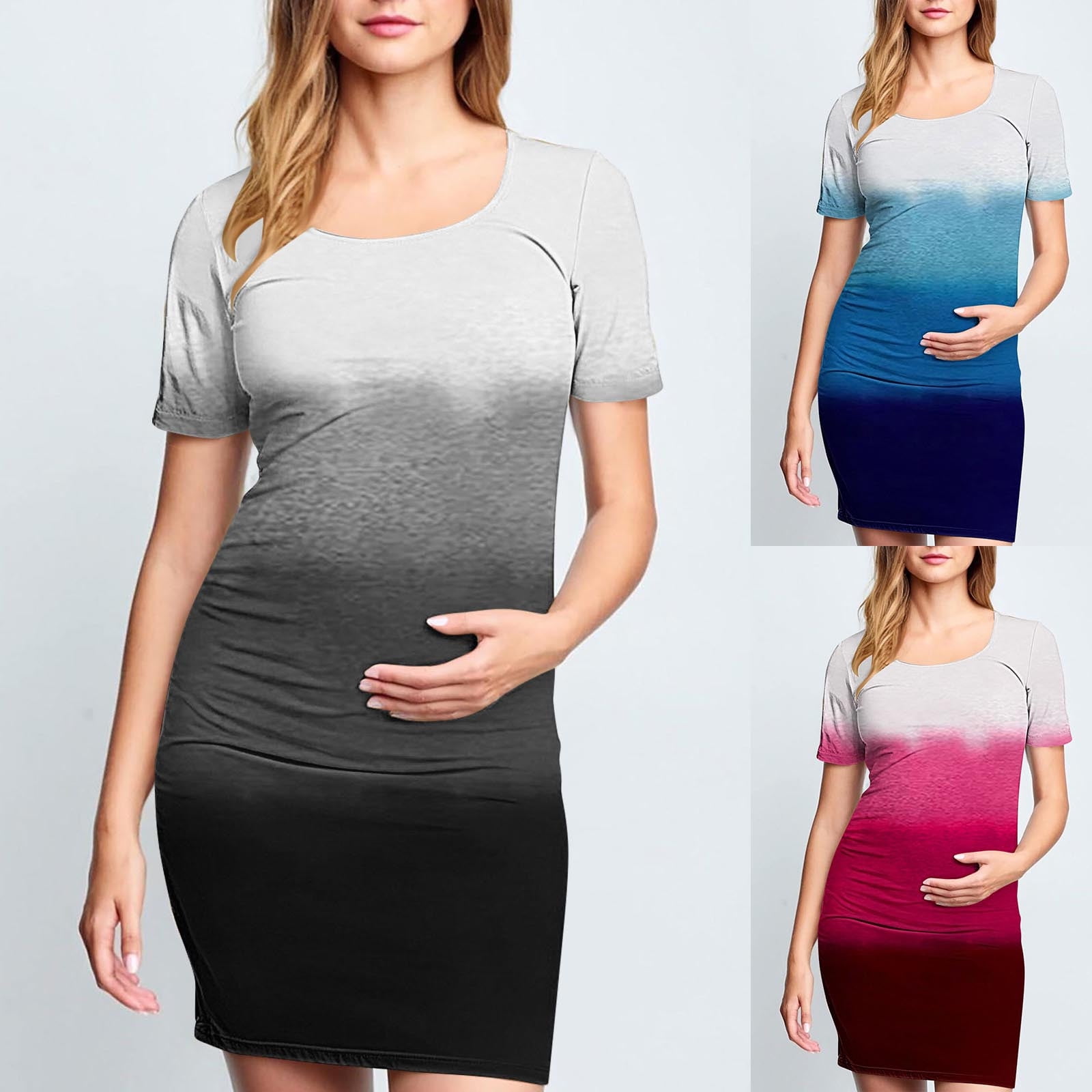Bovxnpu Maternity Dress for Women, Women's Short Sleeve Maternity Dress ...