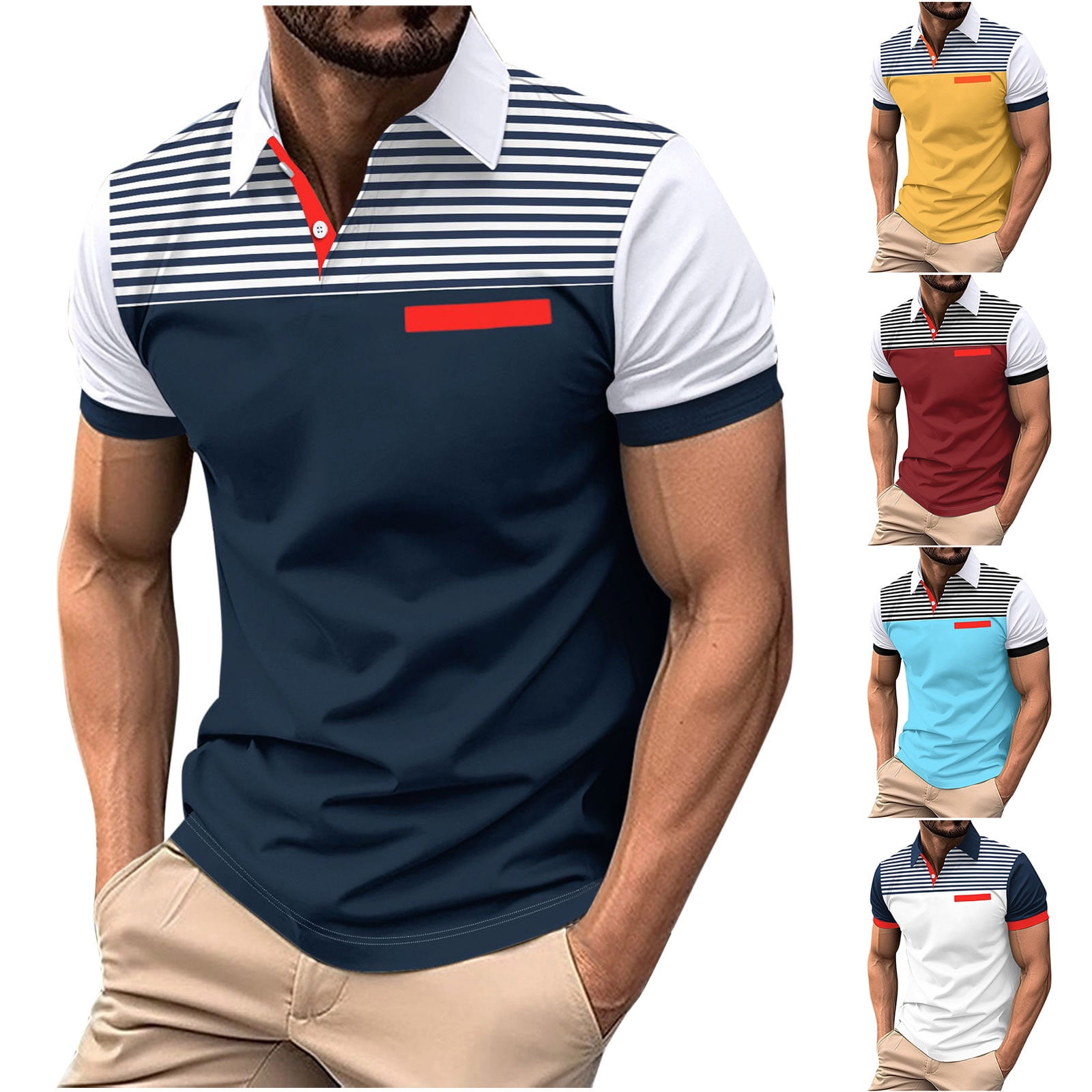 Bovxnpu Men's Short Sleeve Casual Shirts Button Down Shirt for Men ...