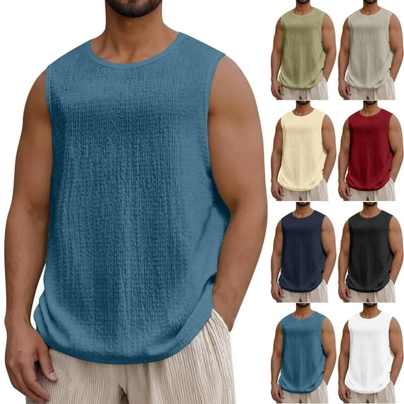 Bovxnpu Men's Tank Top Sleeveless T-Shirt, Mens Classic Athletic Casual ...
