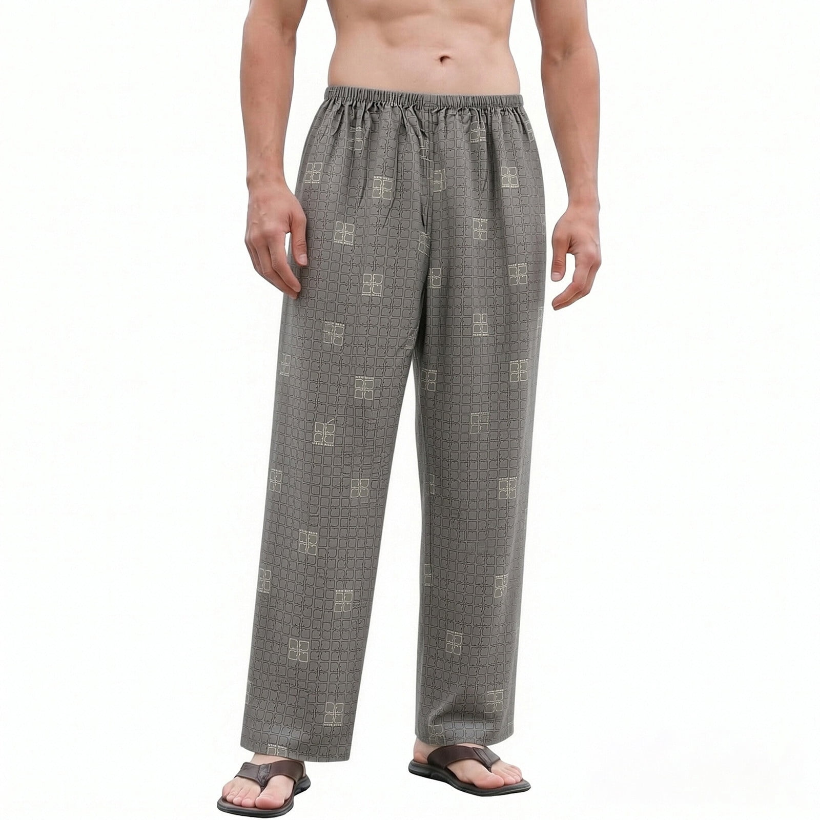 Bovxnpu Mens Pajama Pants Sleep Loungewear Bottoms Print Casual Loose ...