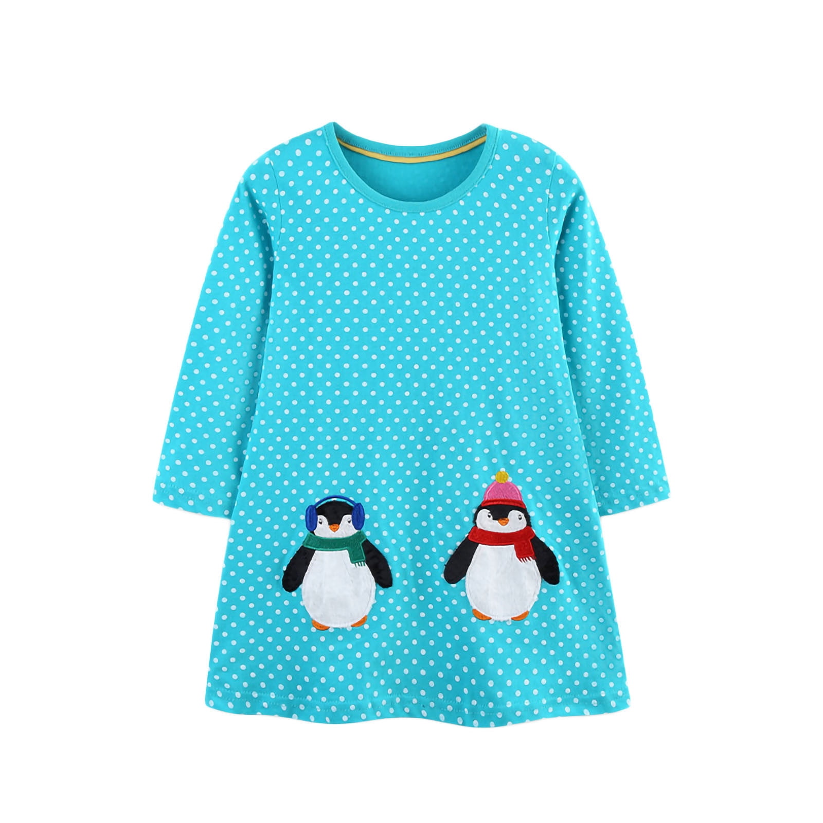 Bovxnpu Spring Girls Dresses, Girls Soft Comfortable Long Sleeve Round ...