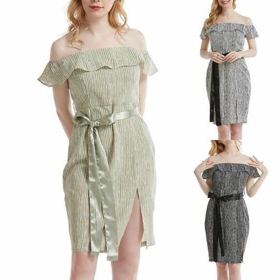 Bovxnpu Summer Dresses for Women, Women's Short Sleeve Mini Dress ...