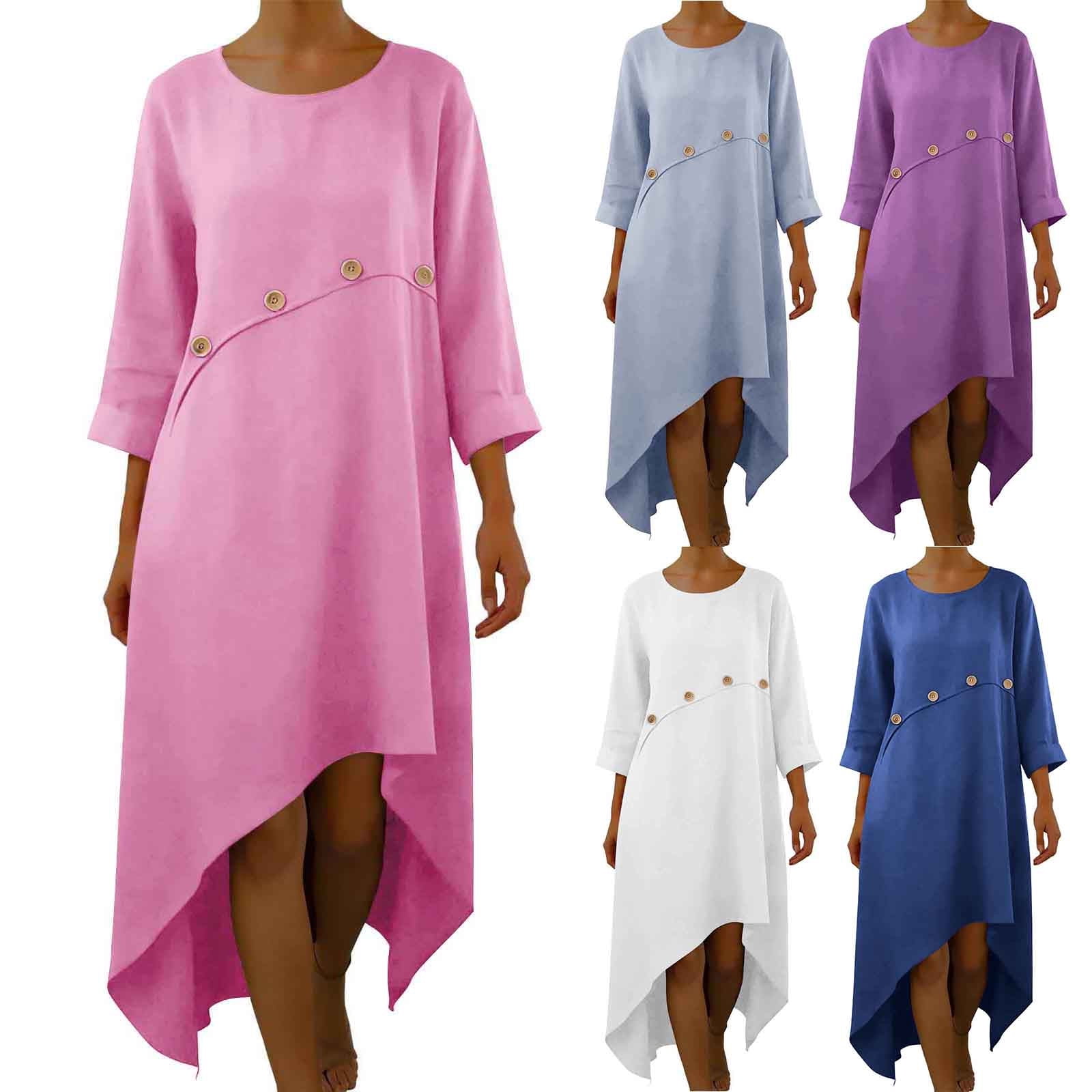 Bovxnpu Summer Dresses for Women, Womens 3/4 Sleeve Maxi Dresses Boho ...