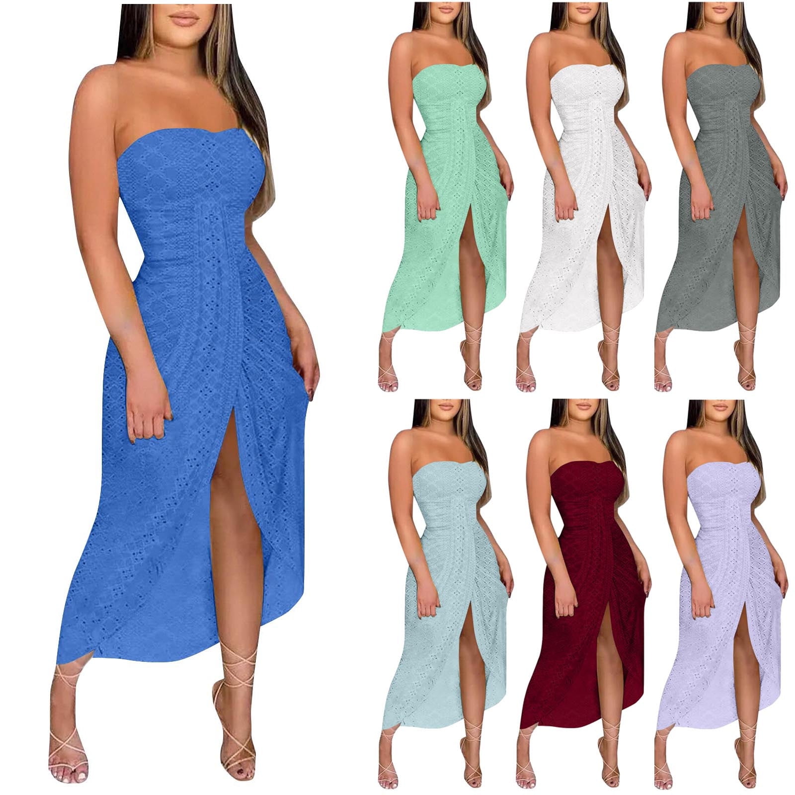 Bovxnpu Summer Dresses for Women, Off Shoulder Maxi Dresses Long Sleeve ...