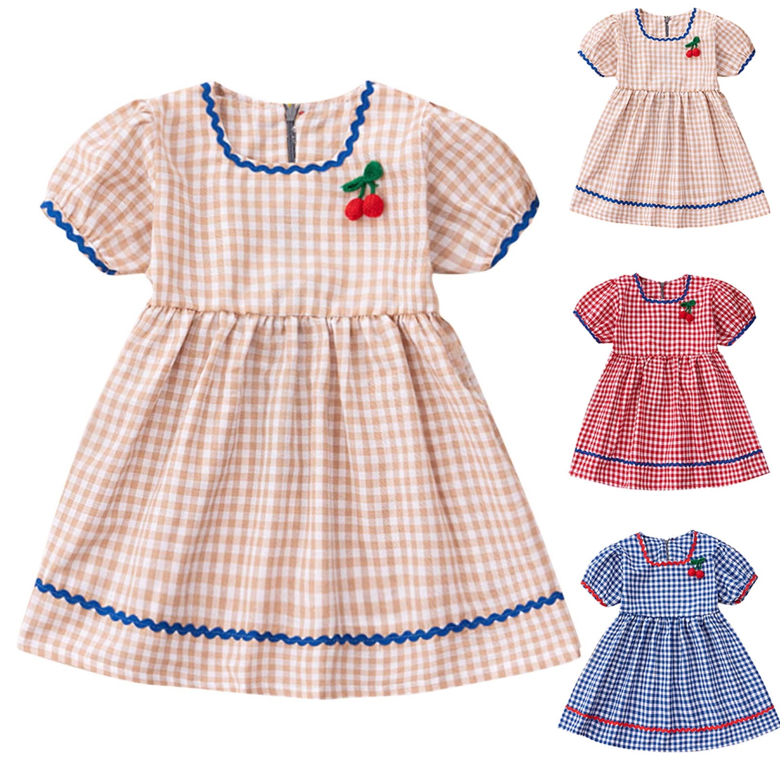 Bovxnpu Summer Girls Dresses, Toddler Girls Short Sleeve Round Neck ...
