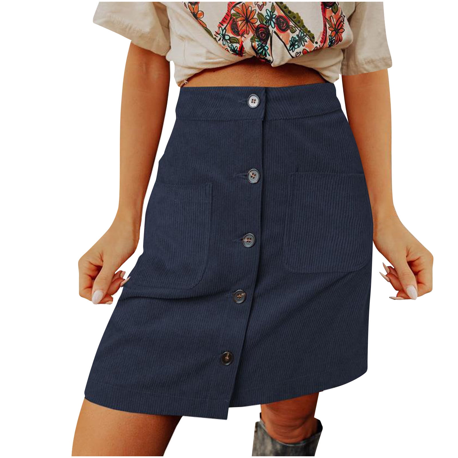 Bovxnpu Summer Skirts for Women,Womens Cargo Skirt,Fashion Women's Corduroy Sexy Slim High Waist ...