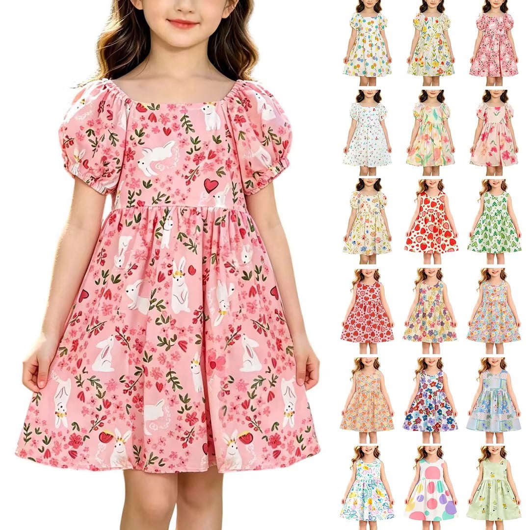 Bovxnpu Summer Toddler Girls Dresses Girls Summer Dress Printing ...