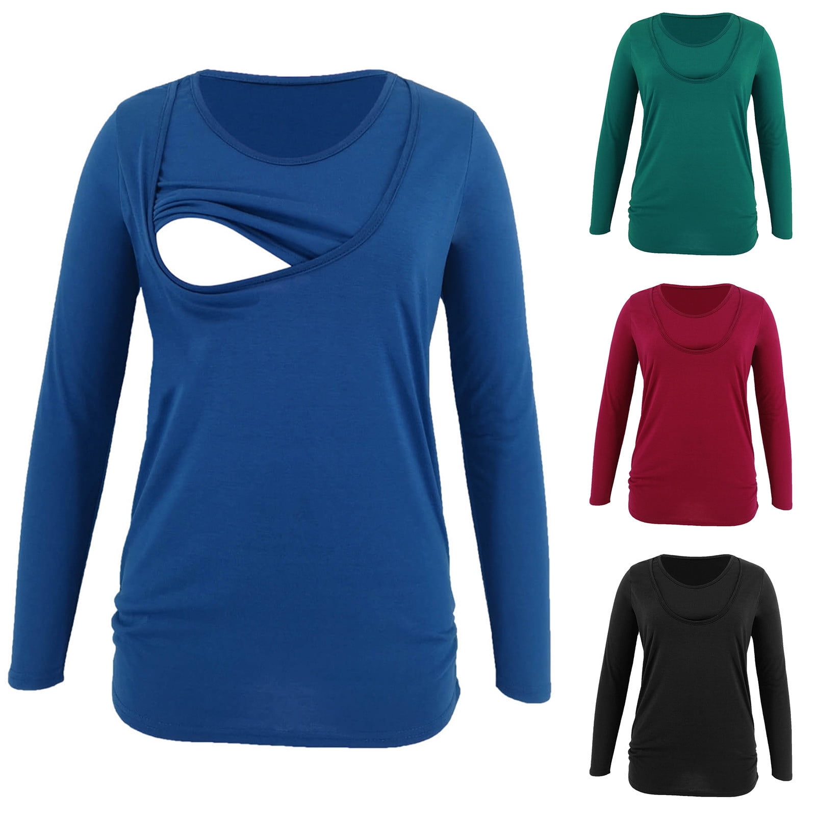 Bovxnpu Summer Women's Round Neck Maternity Tops,Women Long Sleeve ...