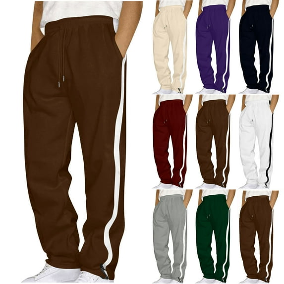 Bovxnpu Sweatpants for Men Plus Size Drawstring Elastic Waist Joggers ...