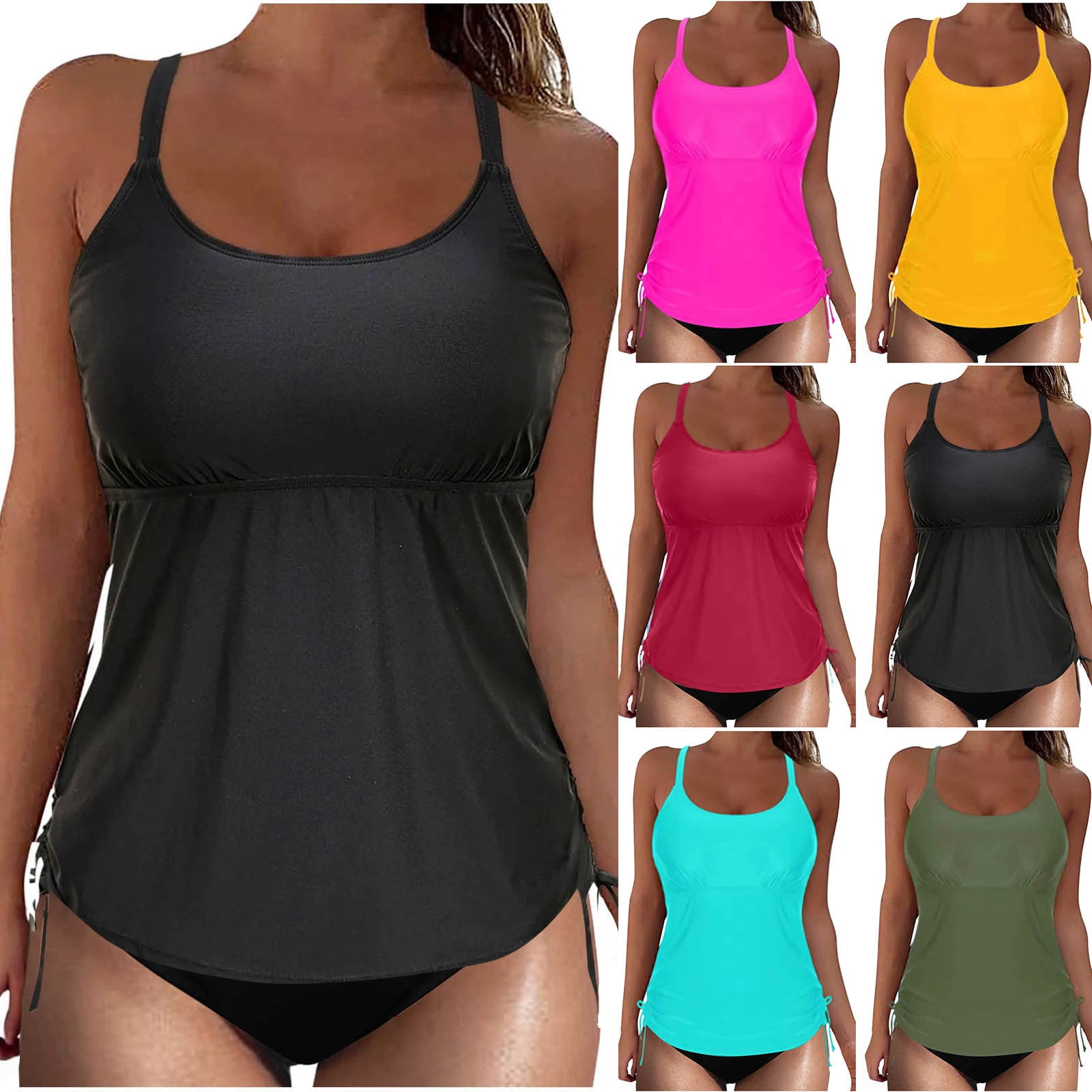 Bovxnpu Tankinis Swimsuits for Women Bathing Suits Top with Bottom ...