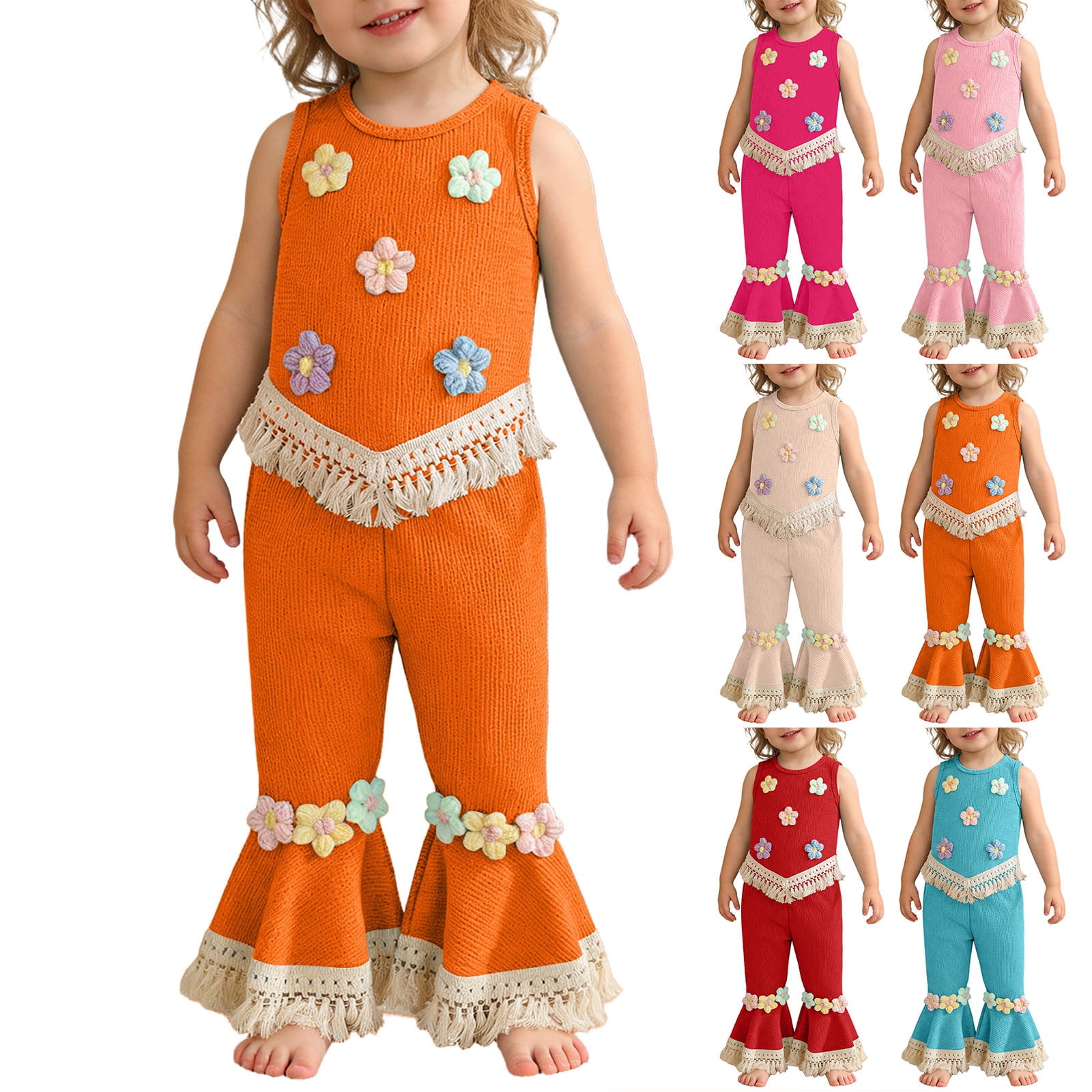 Bovxnpu Toddler Girl Clothes Summer Outfits Set Baby Girls One Shoulder ...