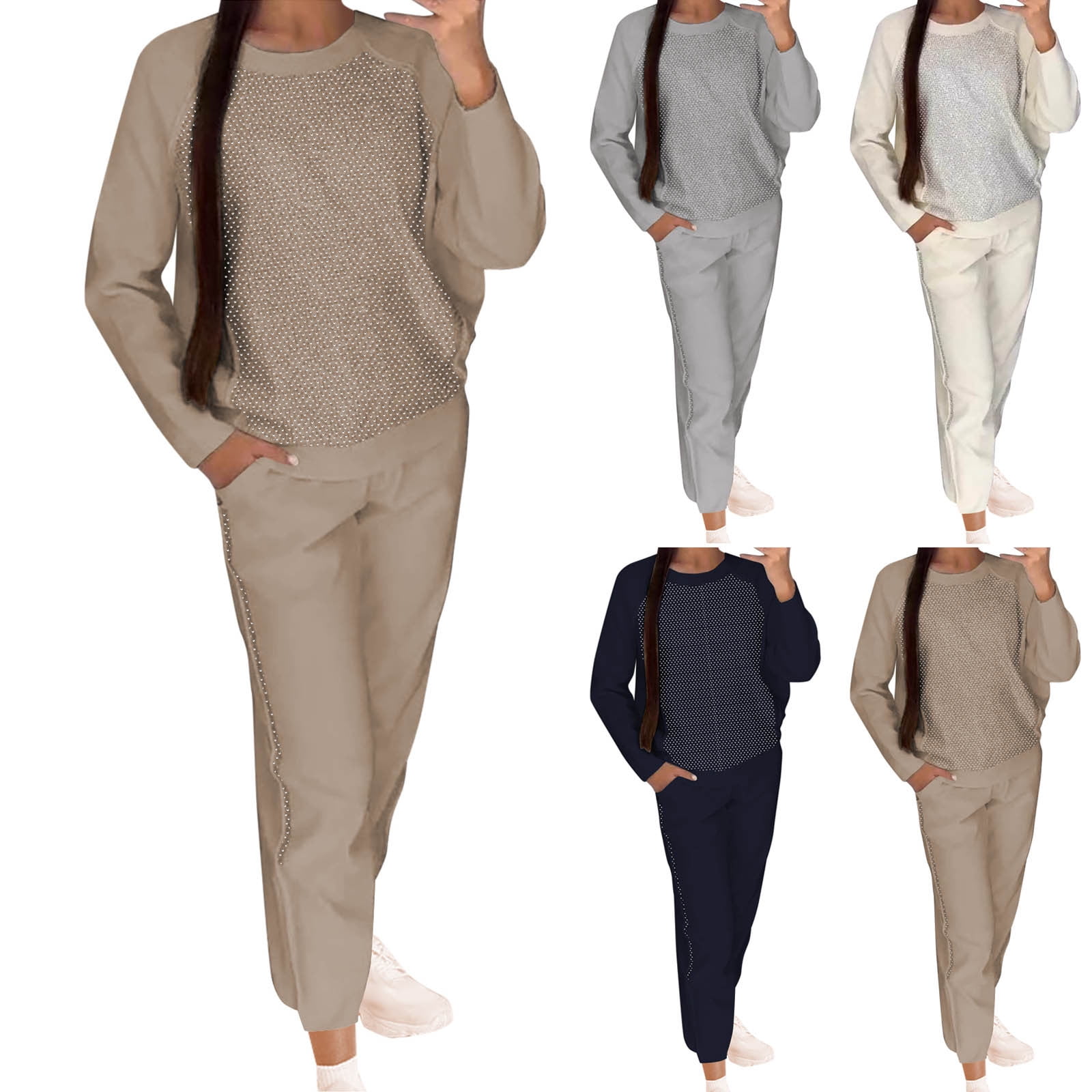 Bovxnpu Two Piece Sets for Women Fall Outfits, Women's Oversized Lounge ...