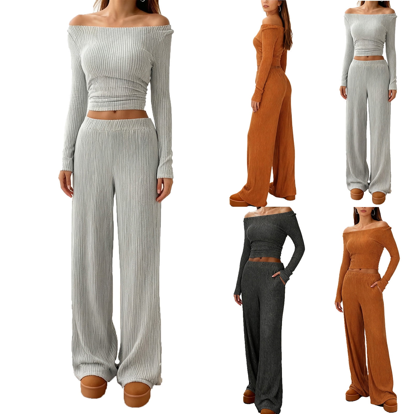 Bovxnpu Women 2 Piece Tracksuit Set Fall Winter Matching Outfits Set ...