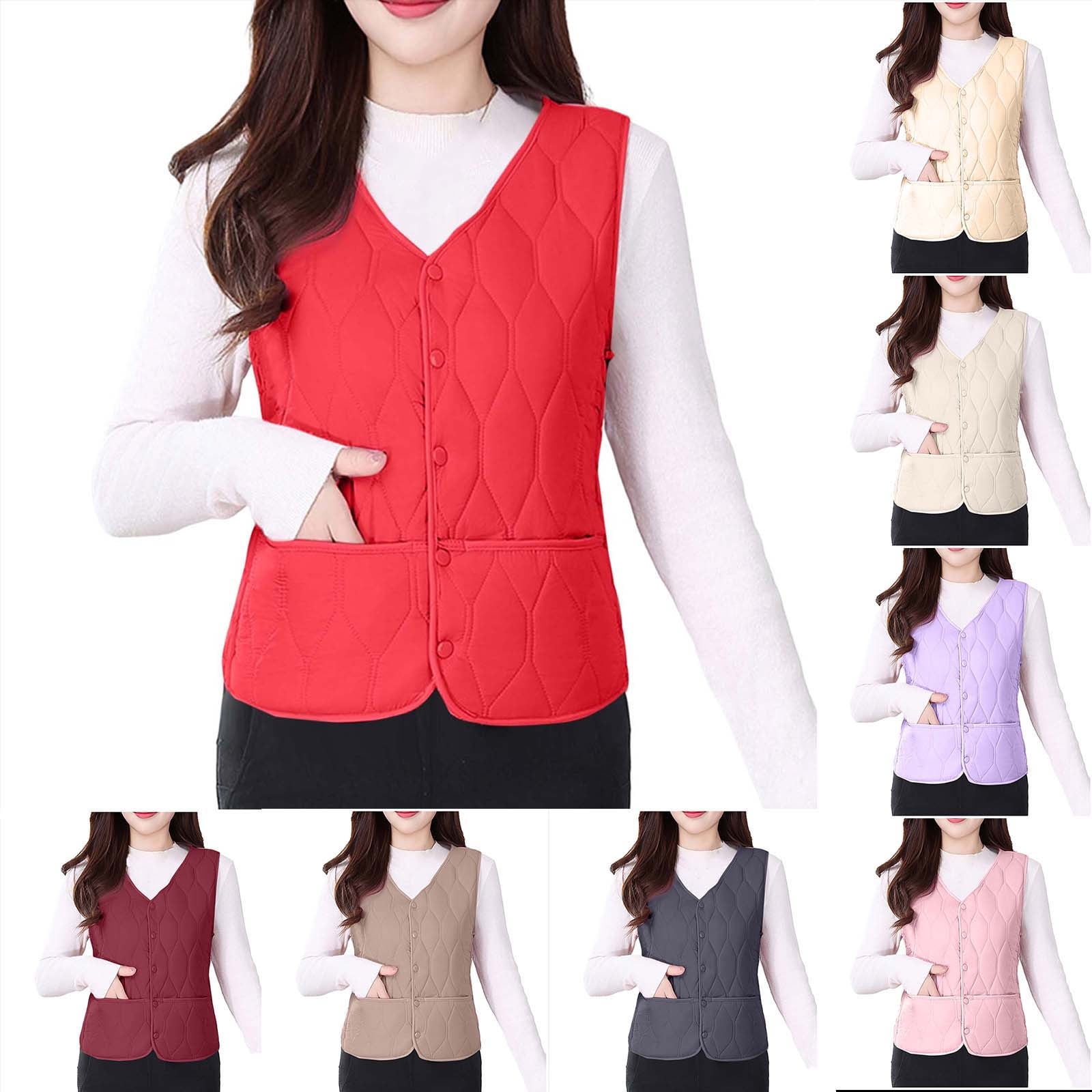 Bovxnpu Women Warm Sleeveless Jacket Women's Warm Slim Inner Wear Fall ...