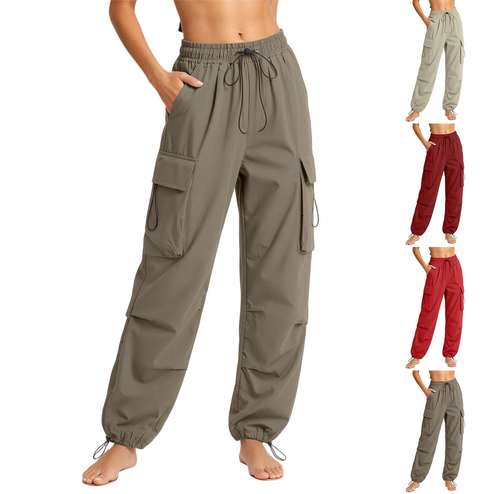 Bovxnpu Women's Cargo Pants Dress Work Pants High Waist Cargo Pants ...