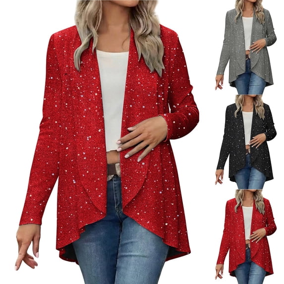 Bovxnpu Women's Casual Jacket Lightweight Cardigan Women's Print Casual ...