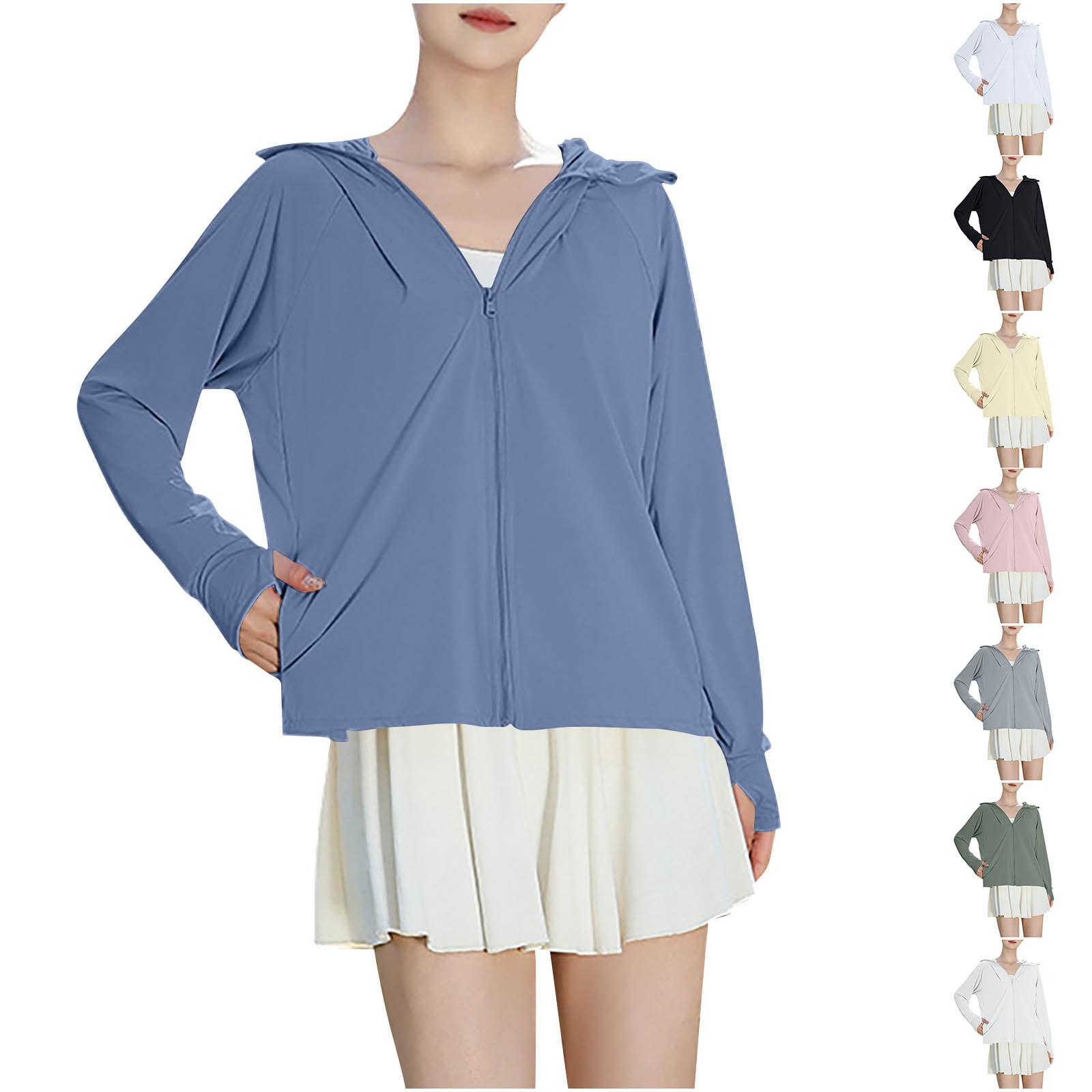 Bovxnpu Women's Long Sleeve Sun Protection Shirts, Lightweight Womens ...