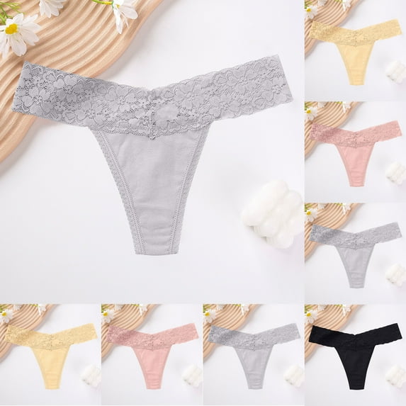 Bovxnpu Women's Plus Size Panties, Thongs for Women No Show Thong ...