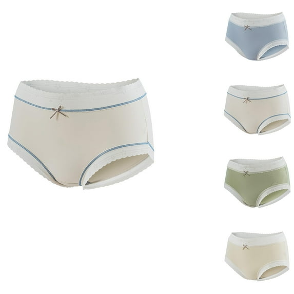 Bovxnpu Women's Plus Size Panties, Women's Breathable Cotton Brief ...