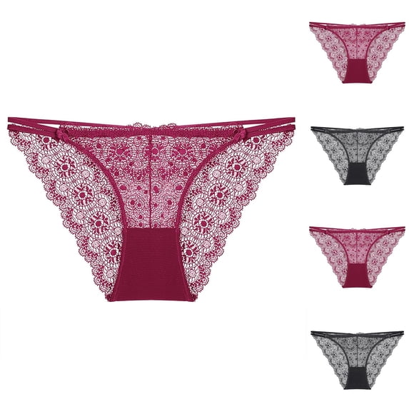 Bovxnpu Women's Plus Size Panties, Women's Breathable Lace Brief ...