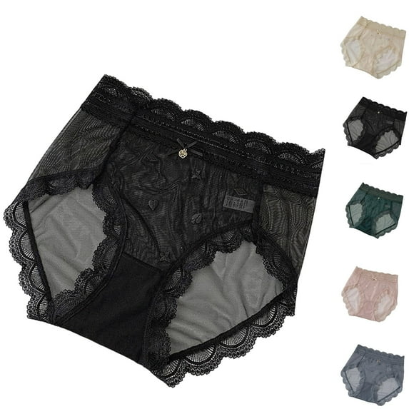 Bovxnpu Women's Plus Size Panties, Womens Breathable Lace Brief ...