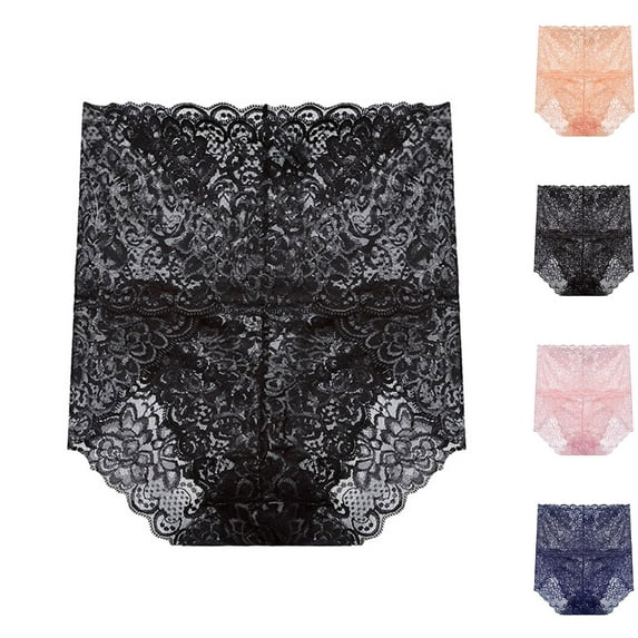 Bovxnpu Women's Plus Size Panties, Womens Breathable Lace Brief ...