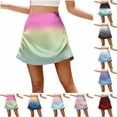 Bovxnpu Women's Satin Mini Skirt Casual Print High Waisted Summer ...