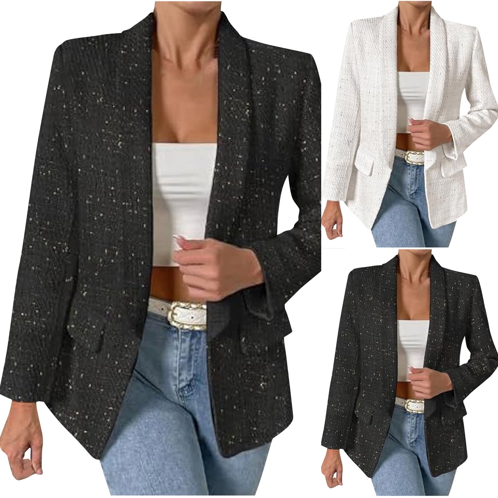 Bovxnpu Womens Casual Blazer Jacket Business Casual Outfits for Work ...