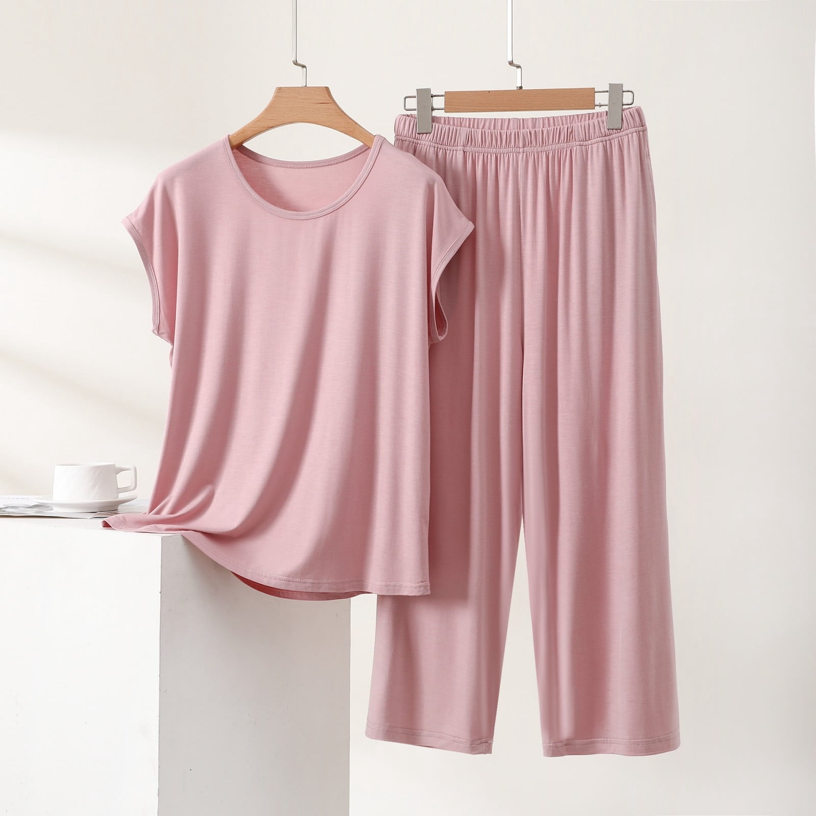 Bovxnpu Womens Pajamas Set Sleepwear 2 Piece Loungewear Set Cotton ...