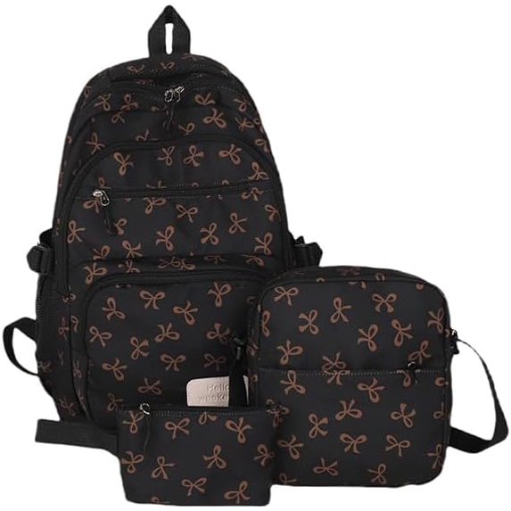 Bow Backpack - Cute Kawaii Backpack Set Aesthetic Daypack Bow Rucksack ...