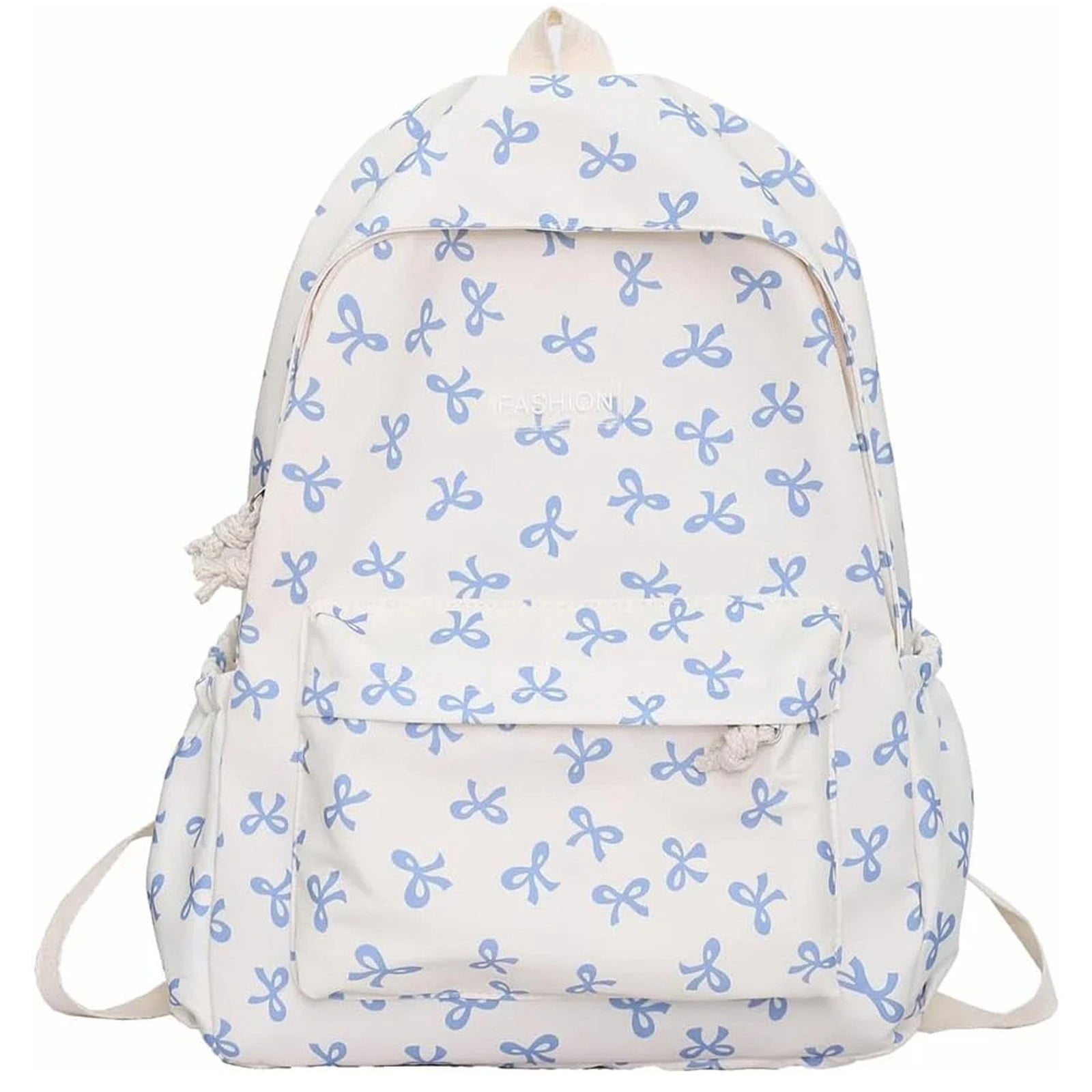 Classic Cute Bow Tie Printed Backpack 16.9 Inch Kawaii Casual Simple ...