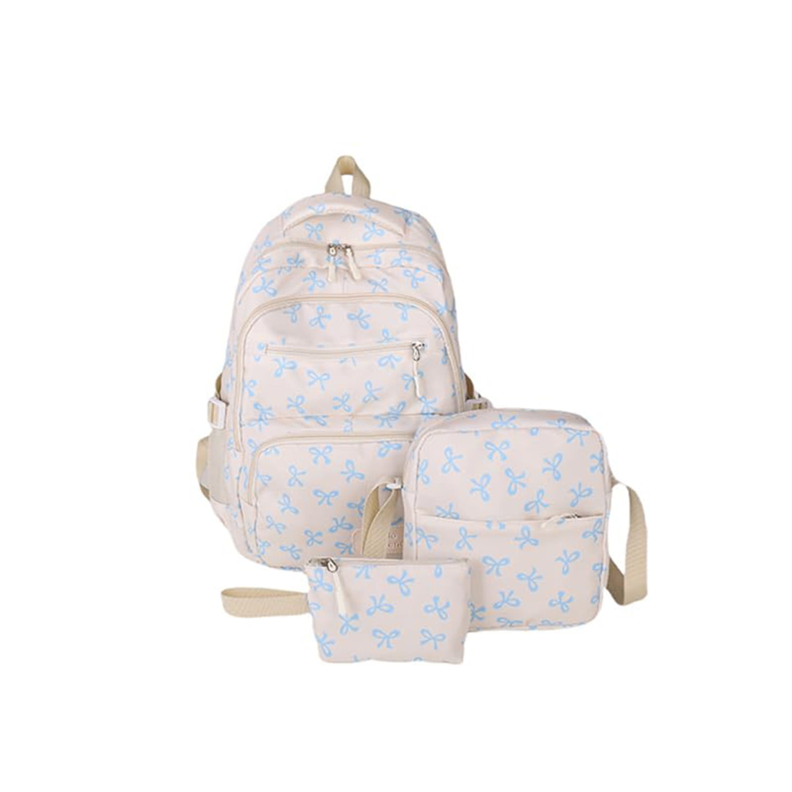 Bow Backpack for Women Coquette Aesthetic Nylon Rucksack Cute Kawaii ...