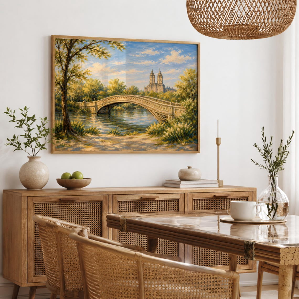 Bow Bridge Central Park Wall Art Print, Unframed Paper Poster 24x36in ...