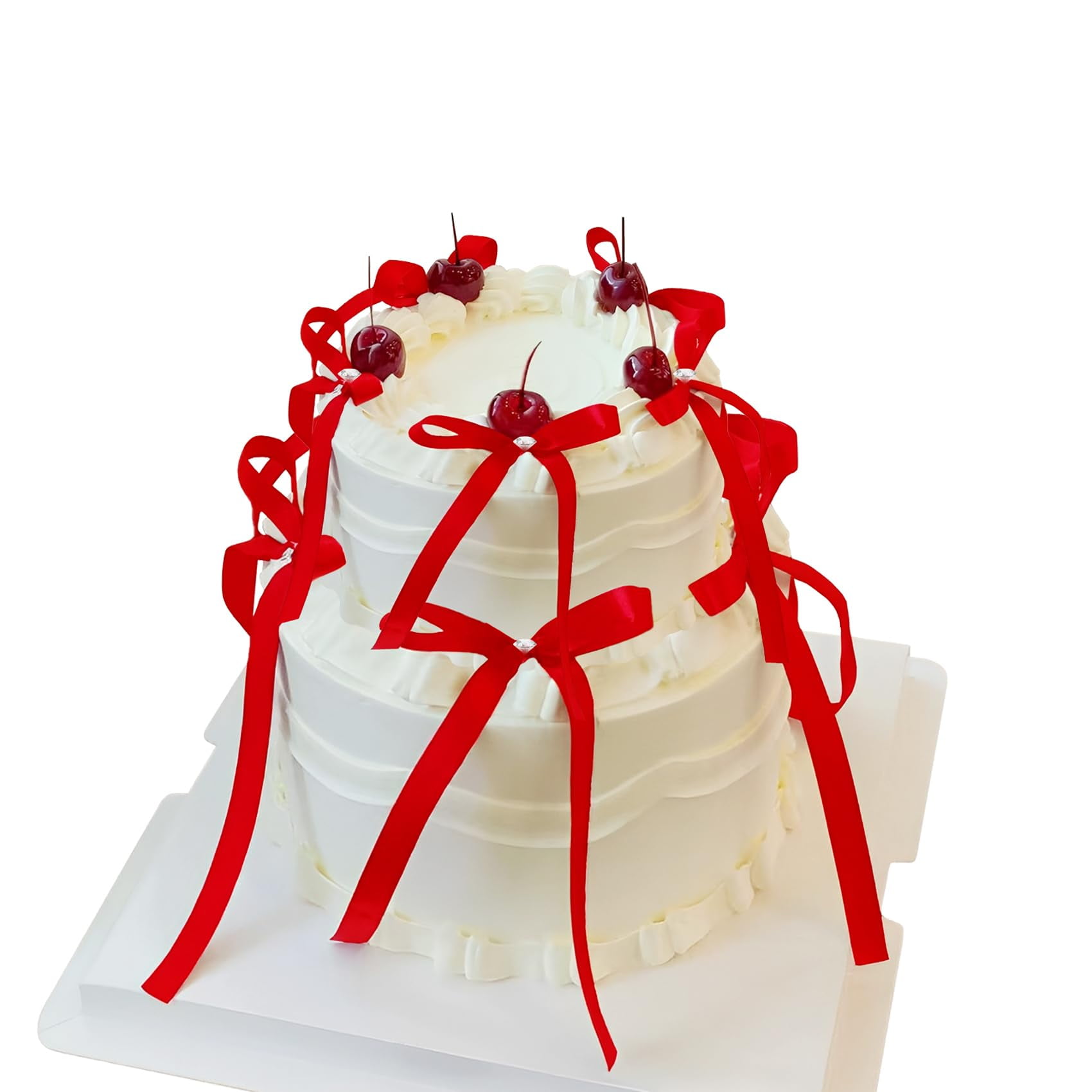 Bow Cake Toppers,EGSC 10 Pcs Large Red Bows Cupcake Toppers Themed ...