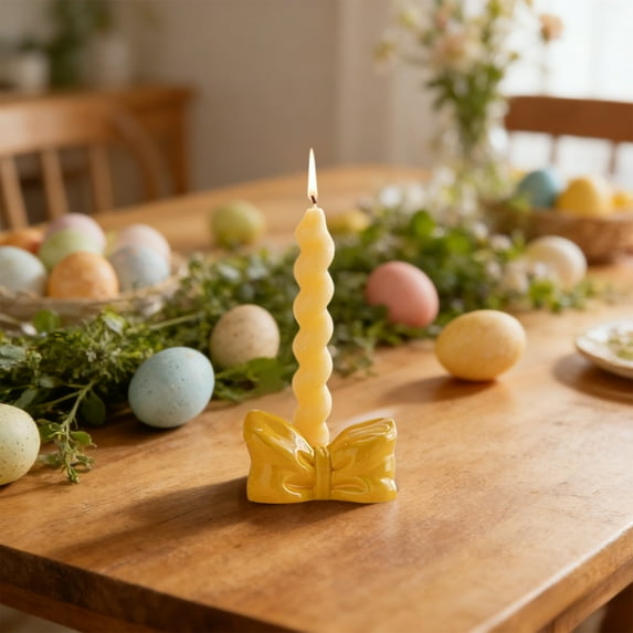 Bow Candle Holder Bow Candlestick Holder Decorative Ceramic Candle ...