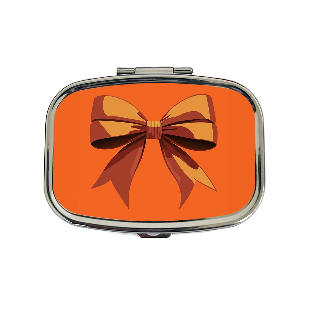 Bow Cheerleading Coquette Orange Small Travel Handbag Pill Box Case ...