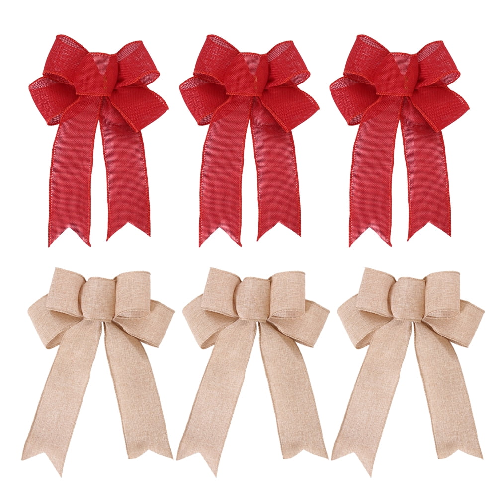 Bow Christmas Snowflake Burlap Bows Rustic Holiday Decorative Bows for ...