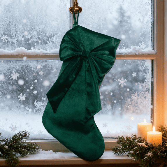 Bow Christmas Stockings, Large Christmas Stockings with Bows,17.7 inch ...